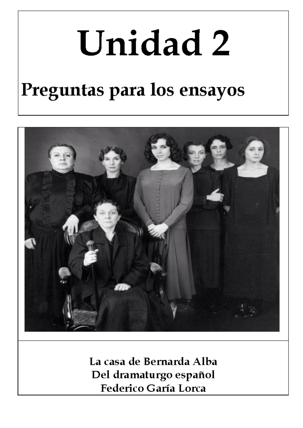 Citas Clave - Acto I, La Casa de Bernarda Alba (Curso: Literatura ...