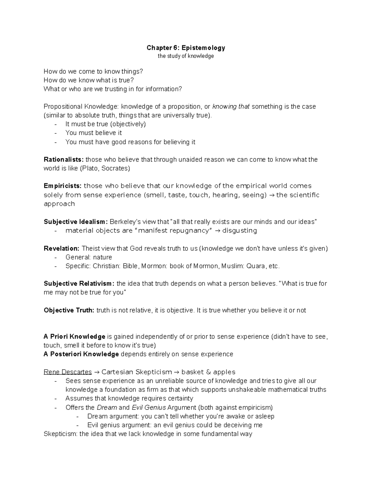 Chapter 6: Epistemology - Understanding Knowledge Theories and Concepts ...