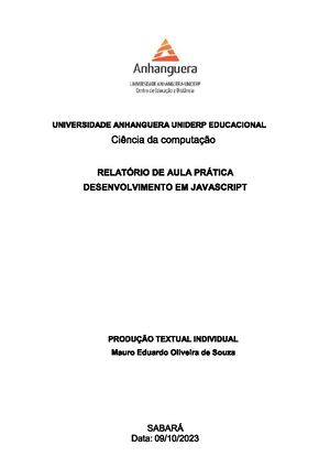 Portfolio Desenvolvimento em Javascript - Universidade Anhanguera ...
