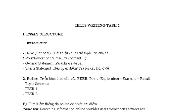 IELTS Writing Task 2: Essay Structure and Types Guide - Studocu