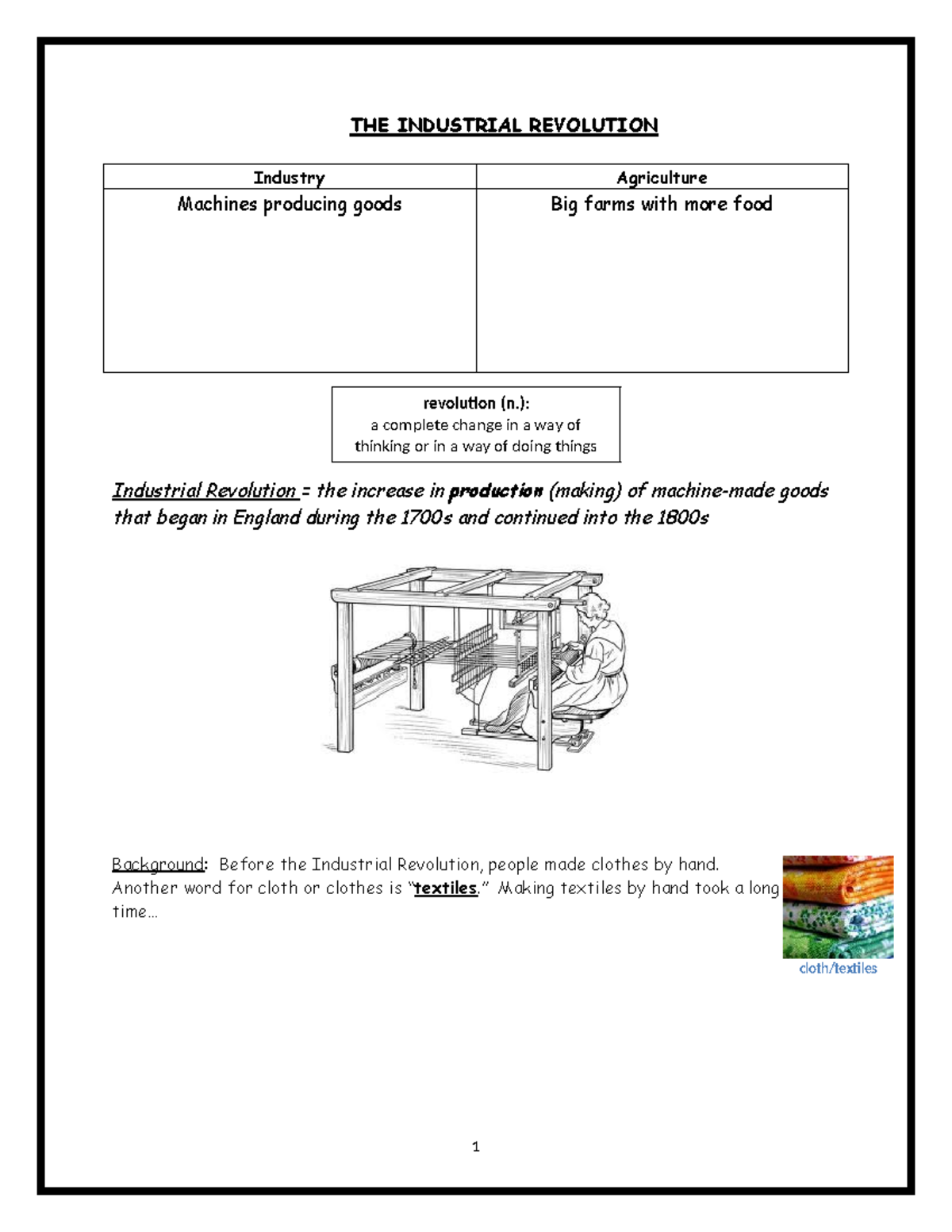 1B: Industrial Revolution, Meiji Restoration & Irish Potato Famine ...