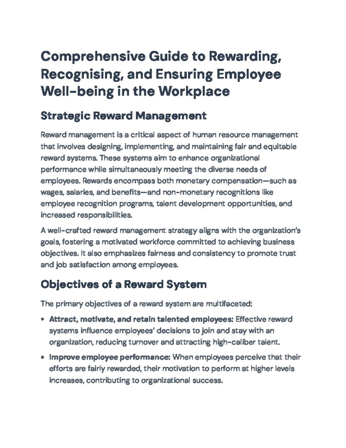 Comprehensive Guide to Workplace Safety, Wellness, and Reward ...