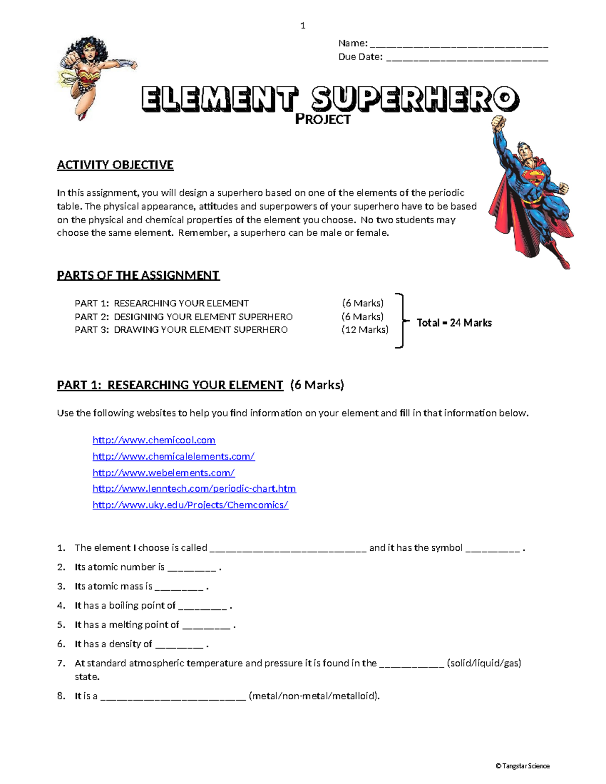 15 - Elements - Superhero Project - Name ...