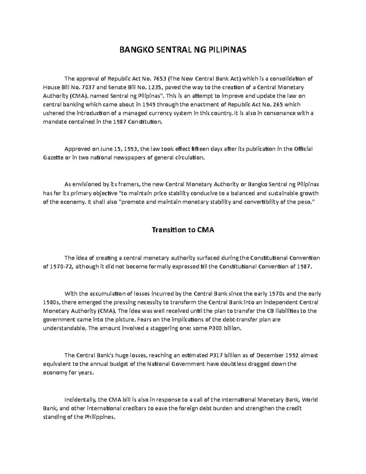 Bangko Sentral NG Pilipinas - BANGKO SENTRAL NG PILIPINAS The approval ...