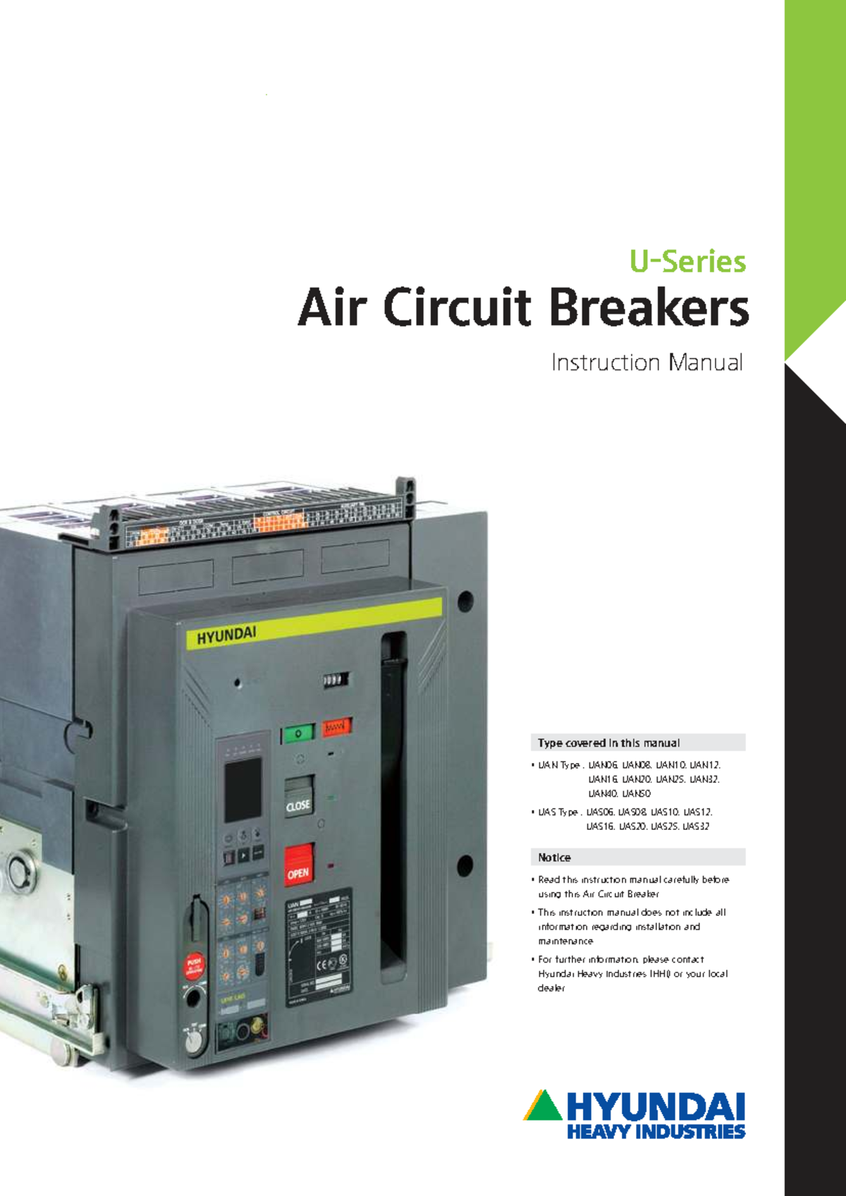 Hyundai U Series ACB(E) Instruction Manual for Safe Operation - Studocu