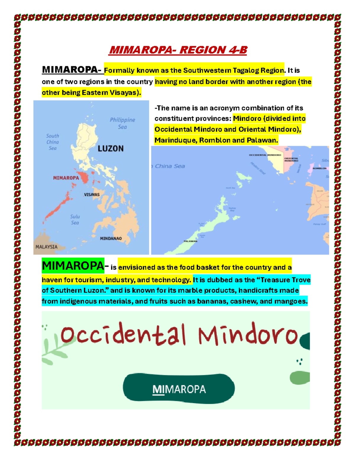 MIMAROPA Region 4-B: Key Tourist Spots, Festivals & Culinary Highlights ...