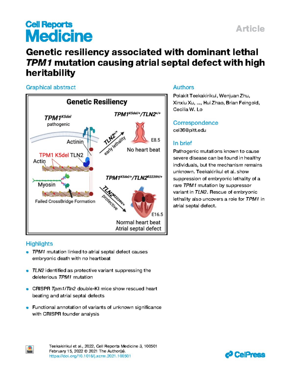 Genetic resiliency - genética - Article Genetic resiliency associated ...