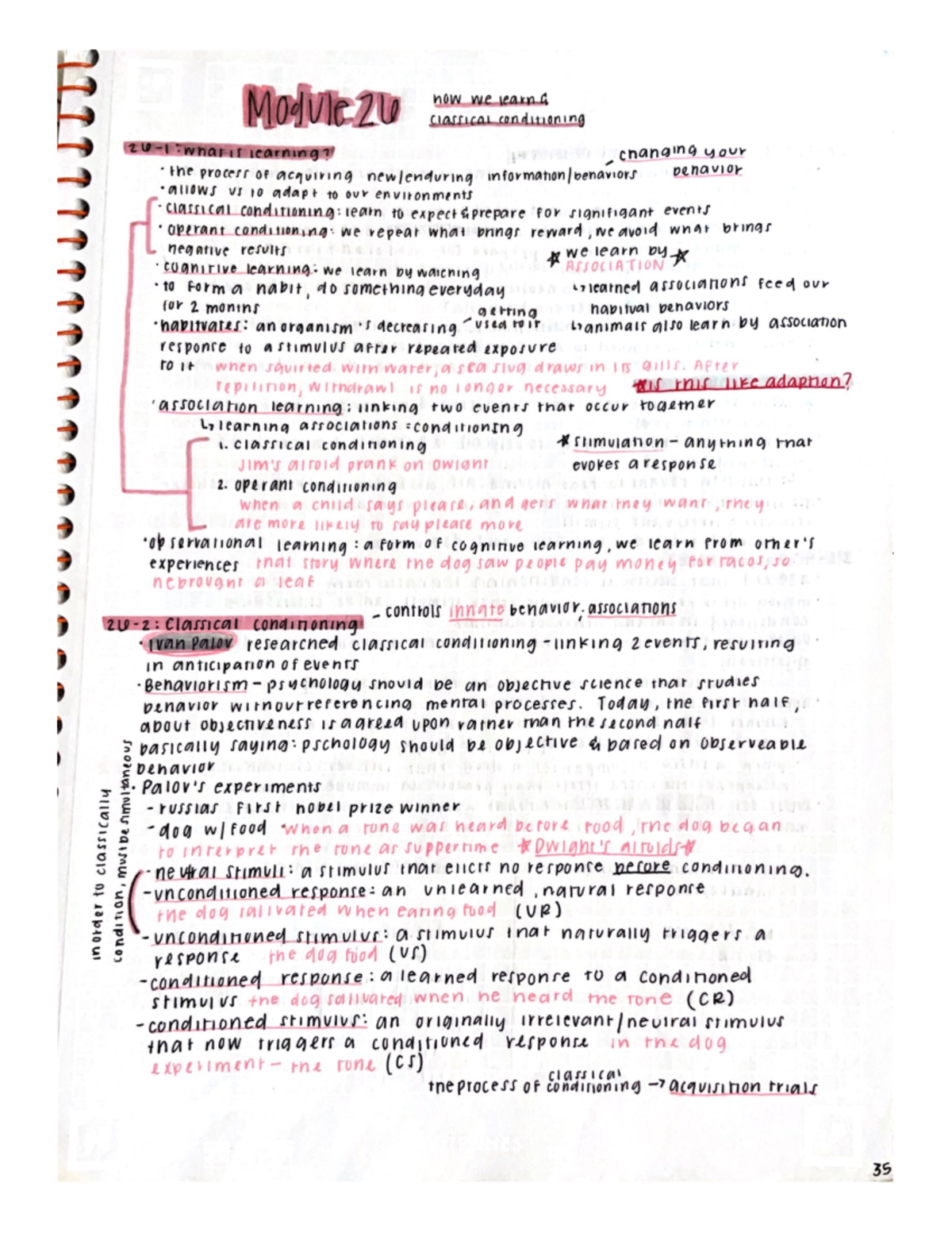 AP Psychology Module 26 - How We Learn and Classical Conditioning ...