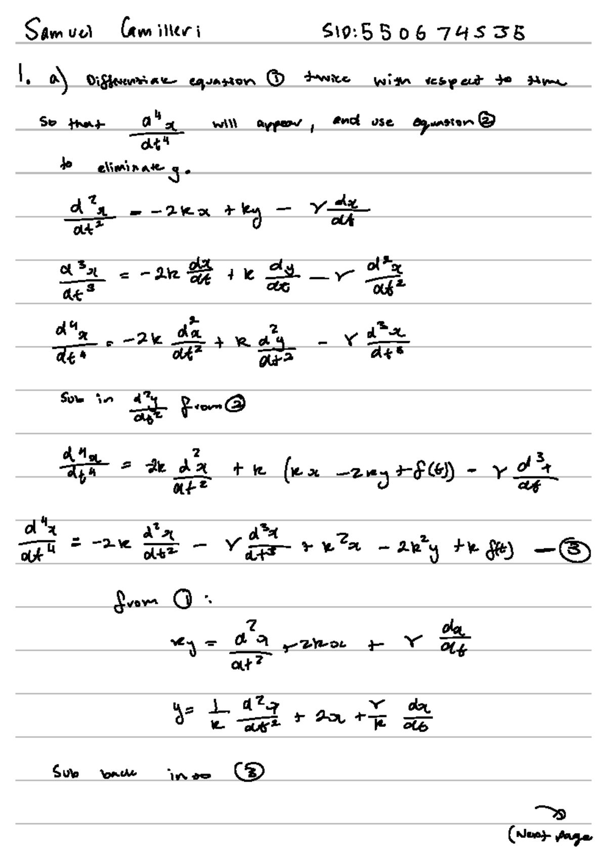 Assignment 2: Differential Equations and Critical Points in Math1B ...