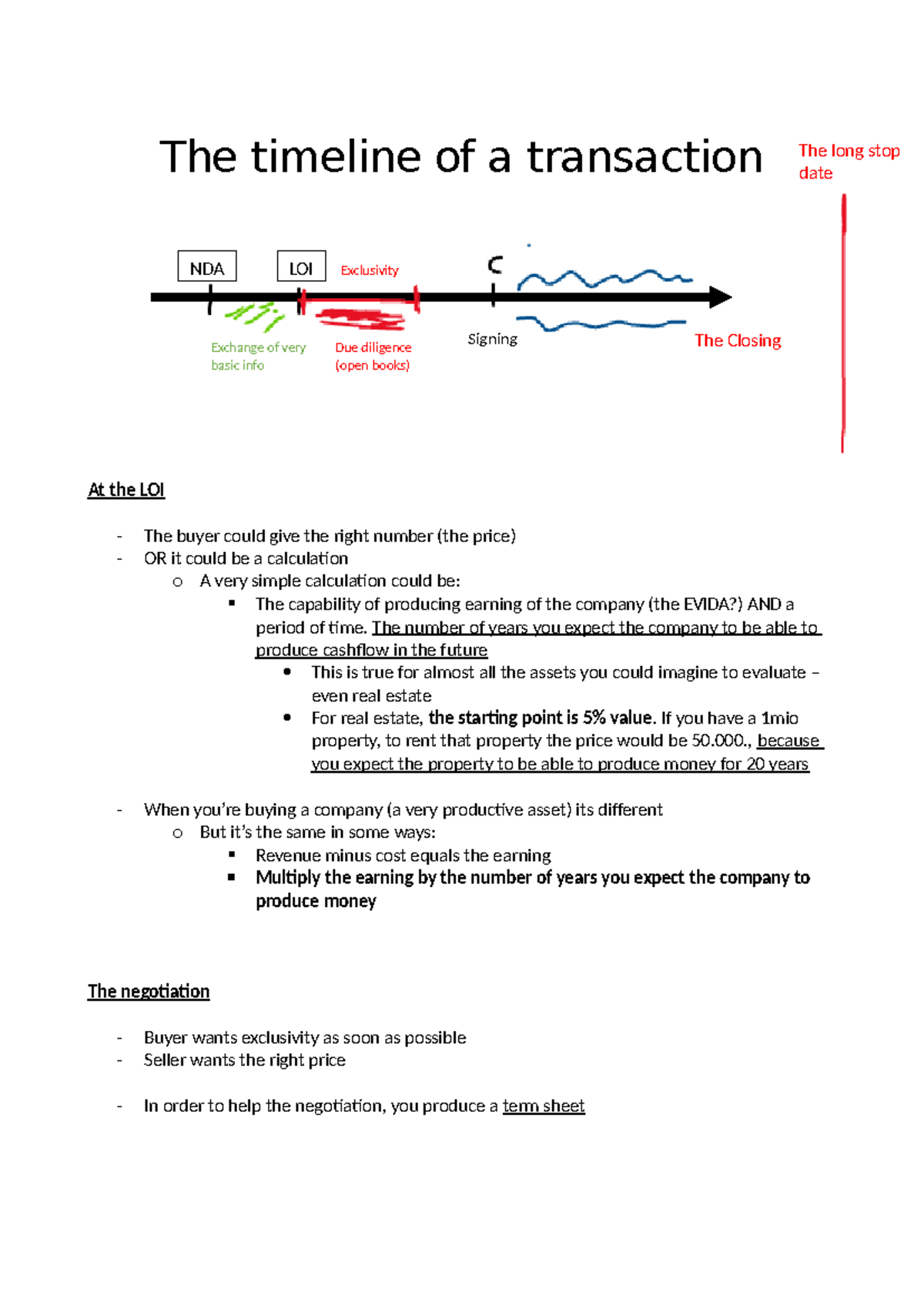 The timeline of a transaction - The number of years you expect the ...