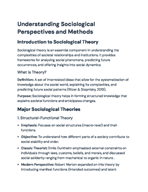 Comprehensive Analysis of Major Sociological Theories in Sociology 101 ...