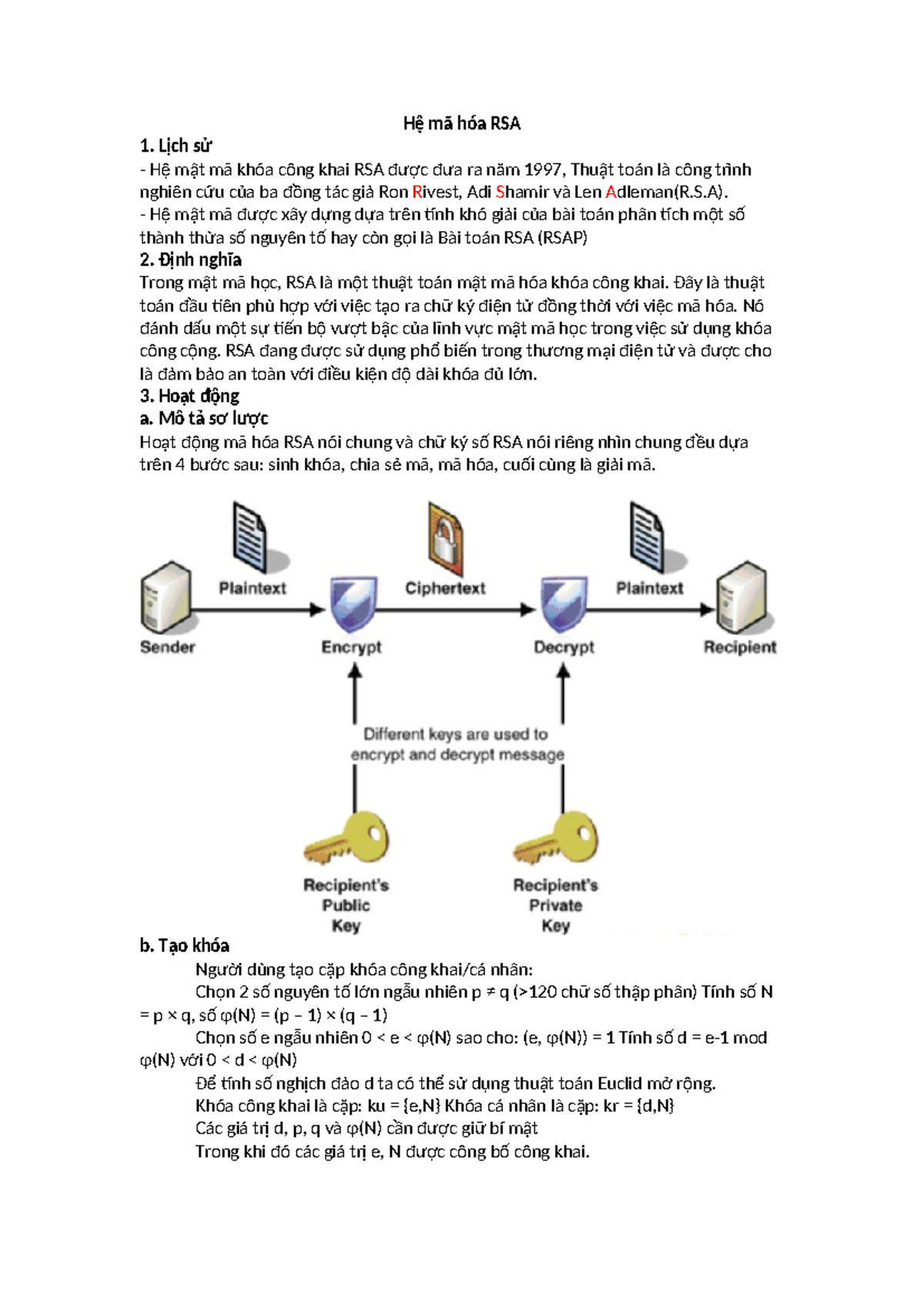 Hệ mã hóa RSA - TRƯỜNG ĐẠI HỌC CÔNG NGHIỆP TP. HỒ CHÍ MINH - Hệ mã hóa ...