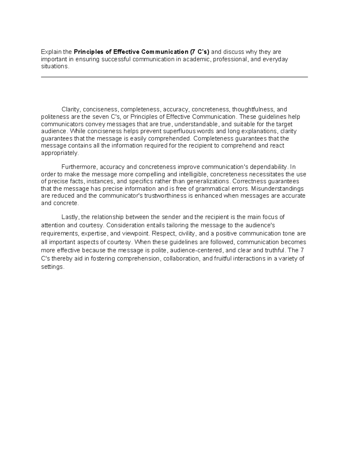 Purcomm 7Cs Essay: Principles of Effective Communication Explained ...