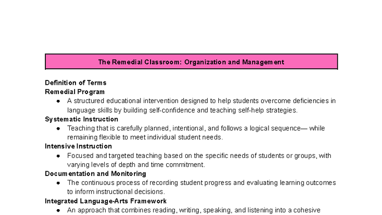 Elec Eng 1: Remedial Classroom Management & Instruction Strategies ...