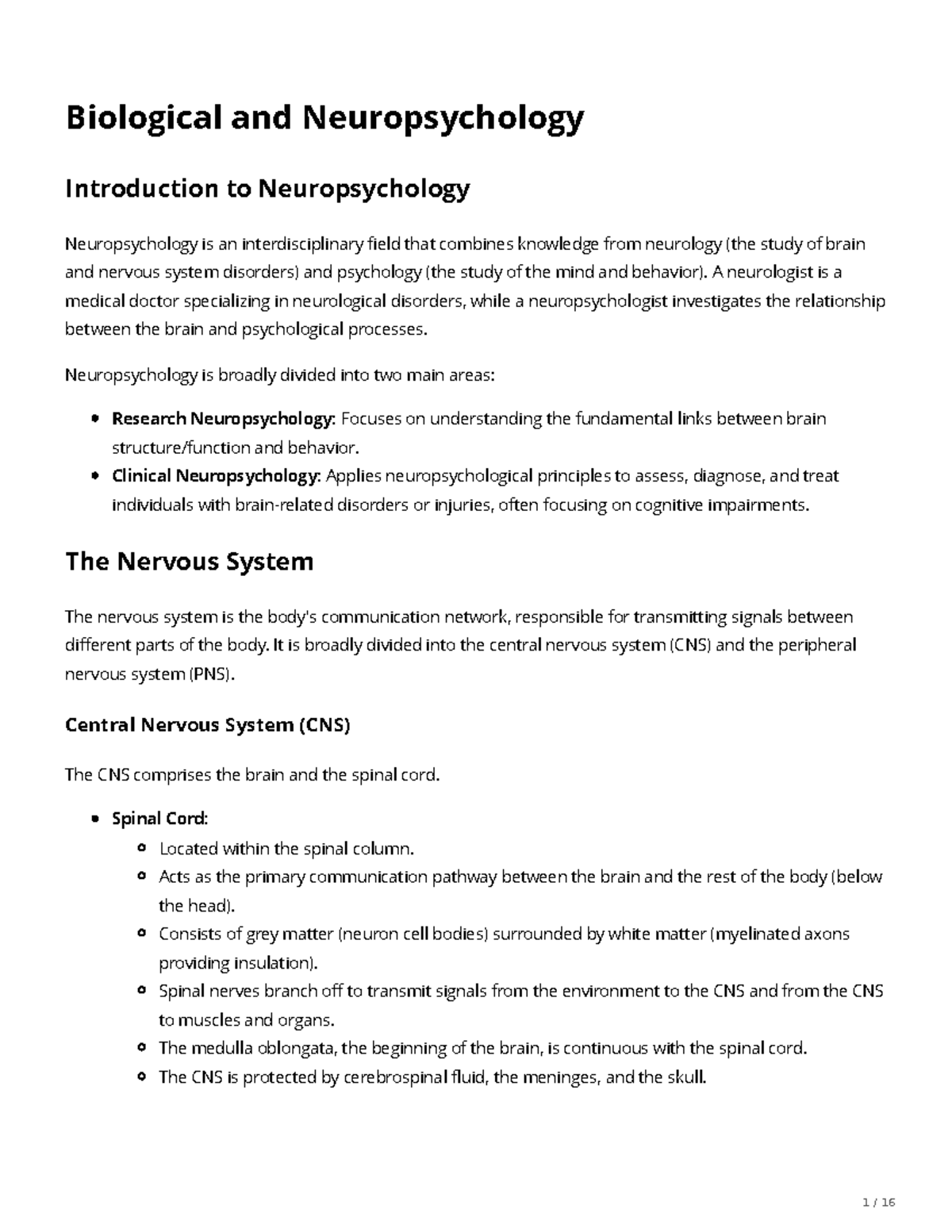 Biological and Cognitive Psychology: An Introductory Overview - Studocu