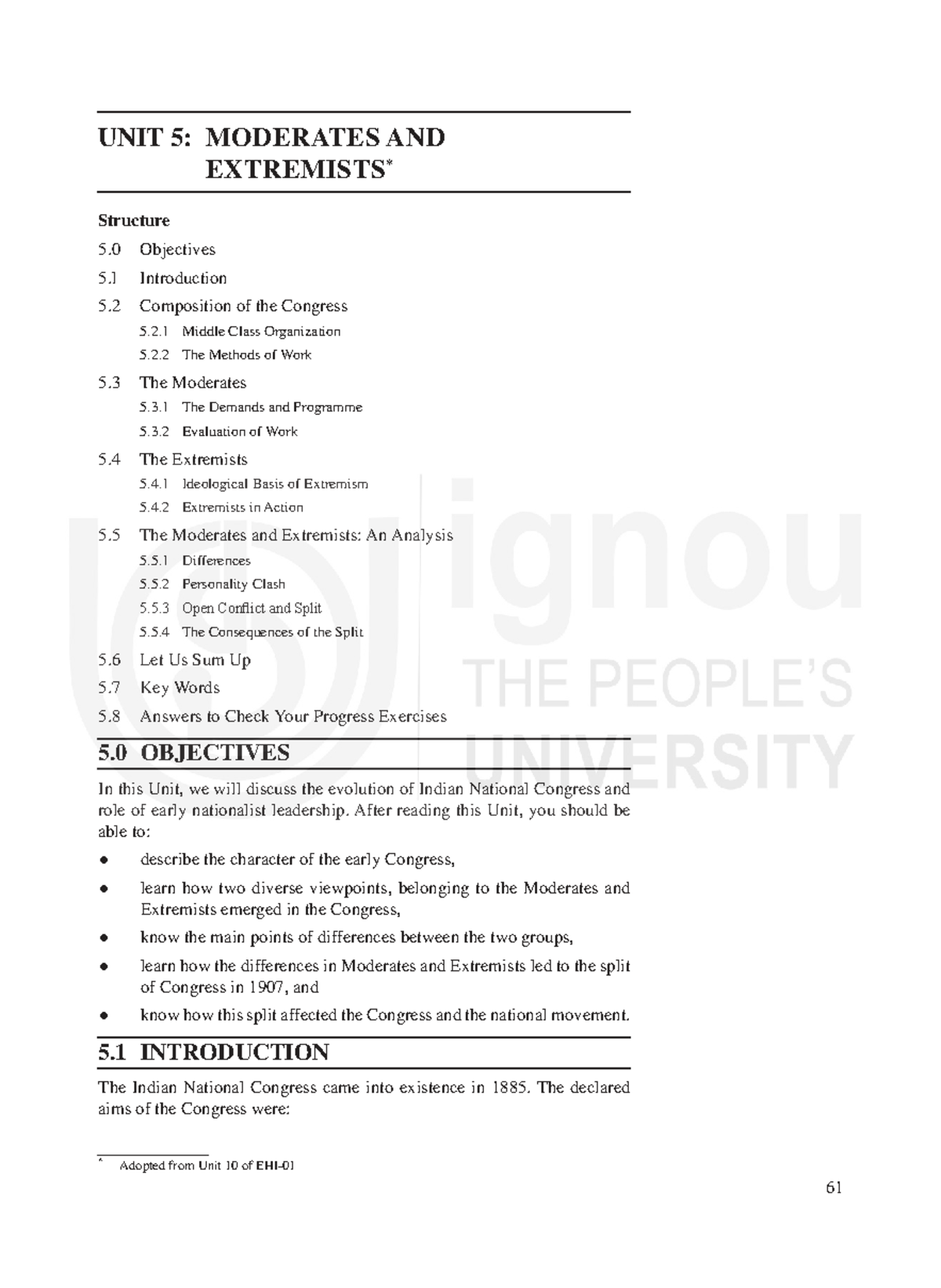 Unit 5: The Evolution of Indian National Congress - Moderates vs ...