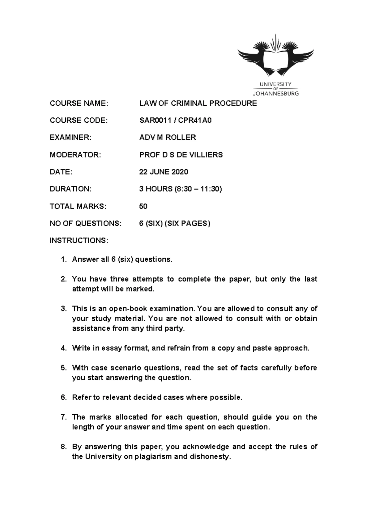 Unit 9: Overview of the Criminal Trial Process in South Africa - Studocu