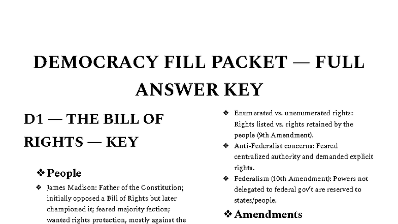 D11 CONGRESS IN RECONSTRUCTION & CONSTITUTIONAL DEVELOPMENT FULL ANSWER ...