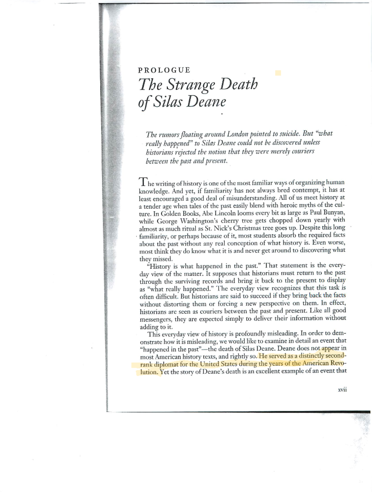 An In-Depth Analysis of the Strange Death of Silas Deane (HIST 101 ...