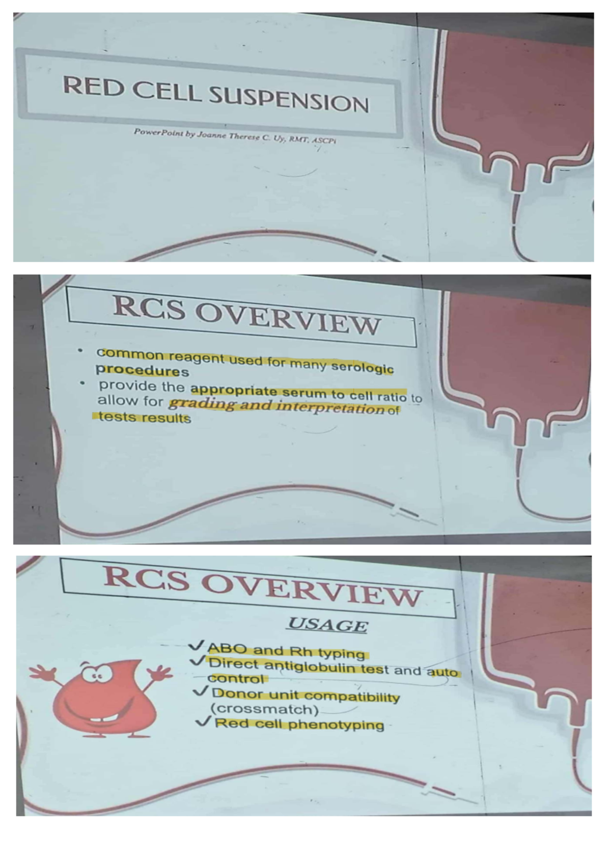RCS 101: Red Cell Suspension Overview and Procedures - Studocu