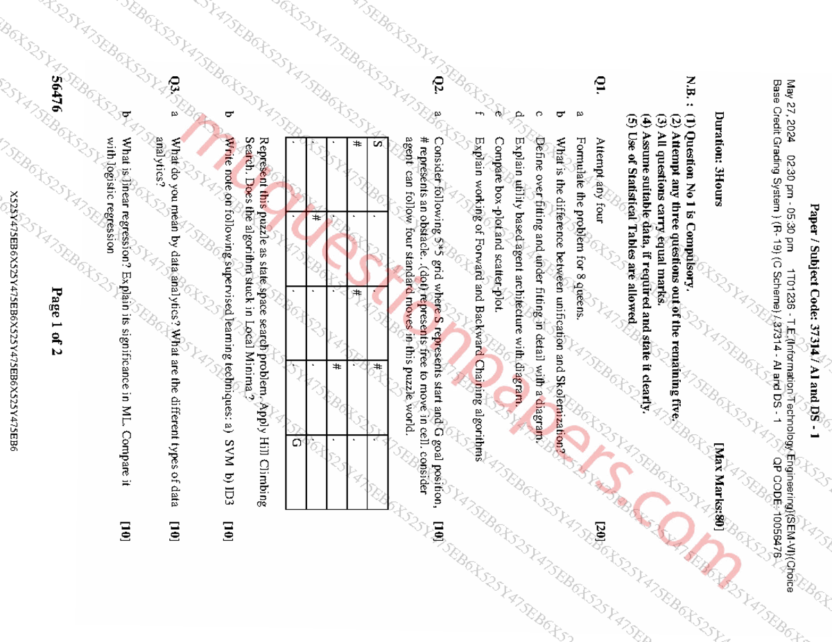 AI and DS Final Exam Paper - 37314 - May 27, 2024 - Studocu