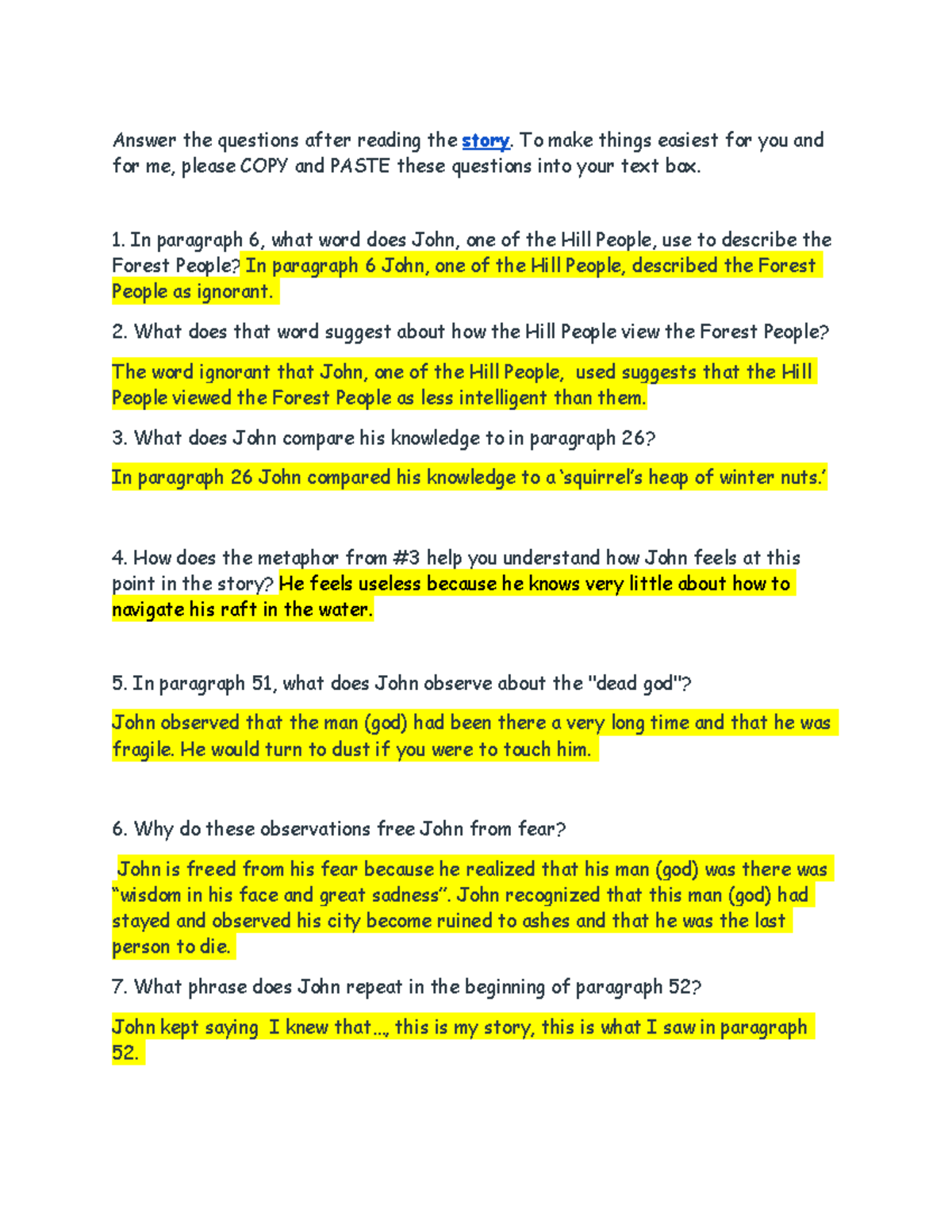 Copy of #17 By the Waters of Babylon - Analyze the text - Answer the ...