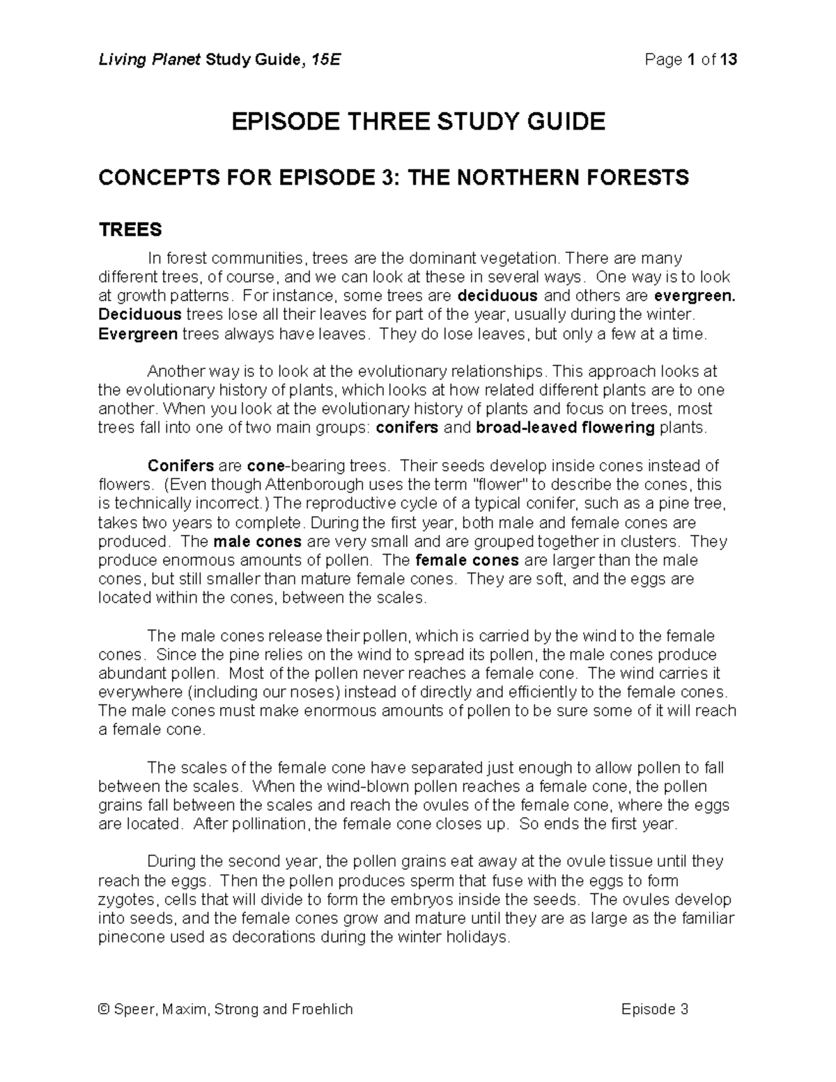 Living Planet Study Guide: Episode 3 - Northern Forests Overview - Studocu