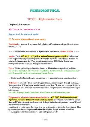 Droit- Fiscal - Cours de L3 - Droit fiscal Introduction: I. . La ...
