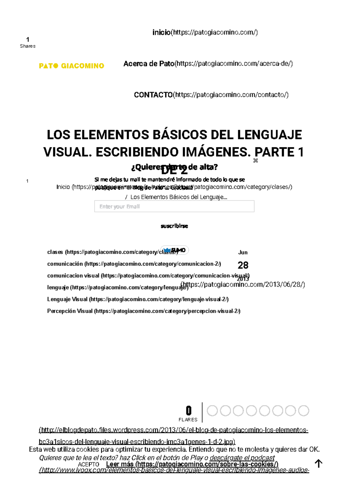 C Los Elementos BÃ¡sicos del Lenguaje Visual. Escribiendo Im Ã¡genes. Parte 1 de 2 - LOS ...