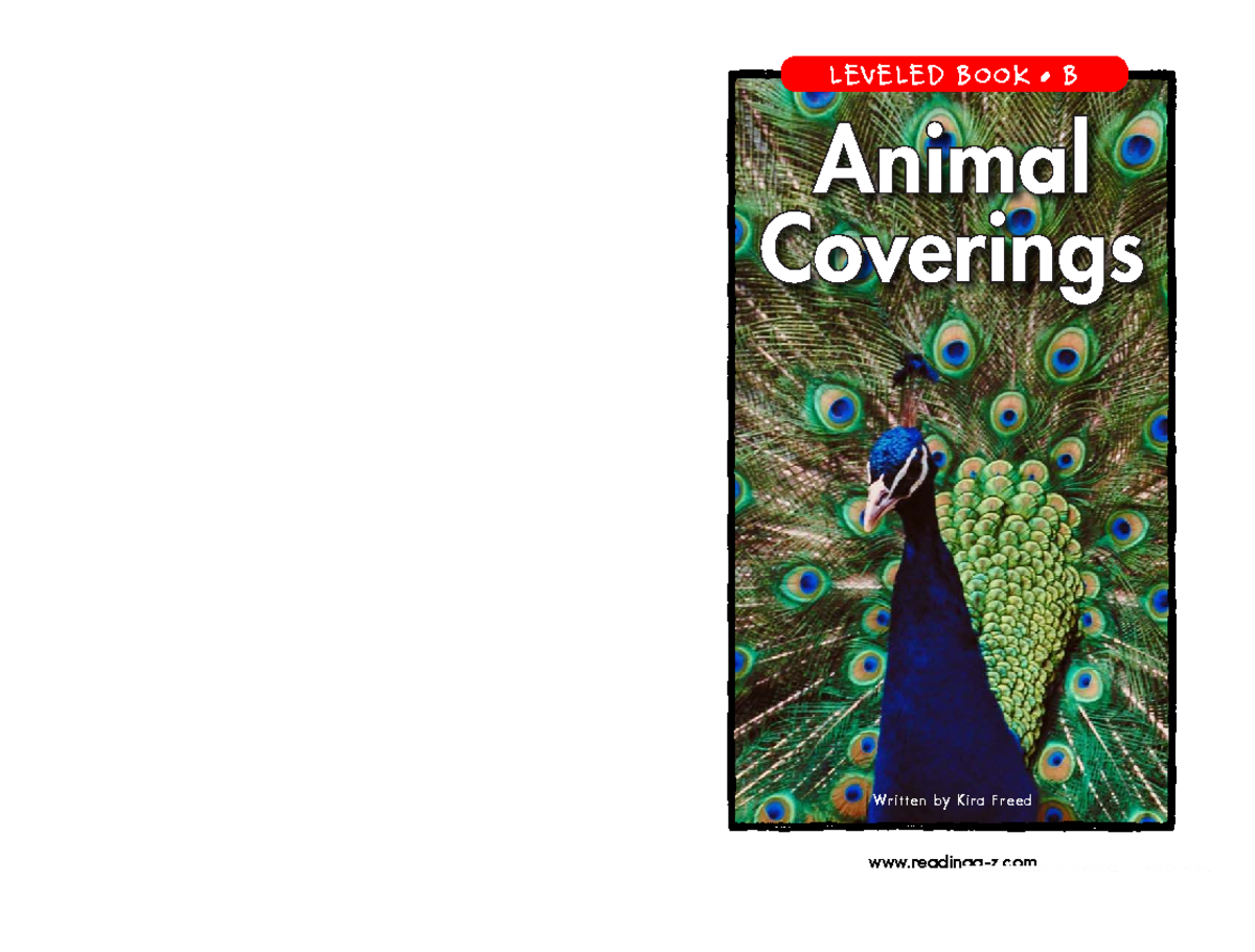 Animal Coverings: A Level B Leveled Book by Kira Freed - Studocu