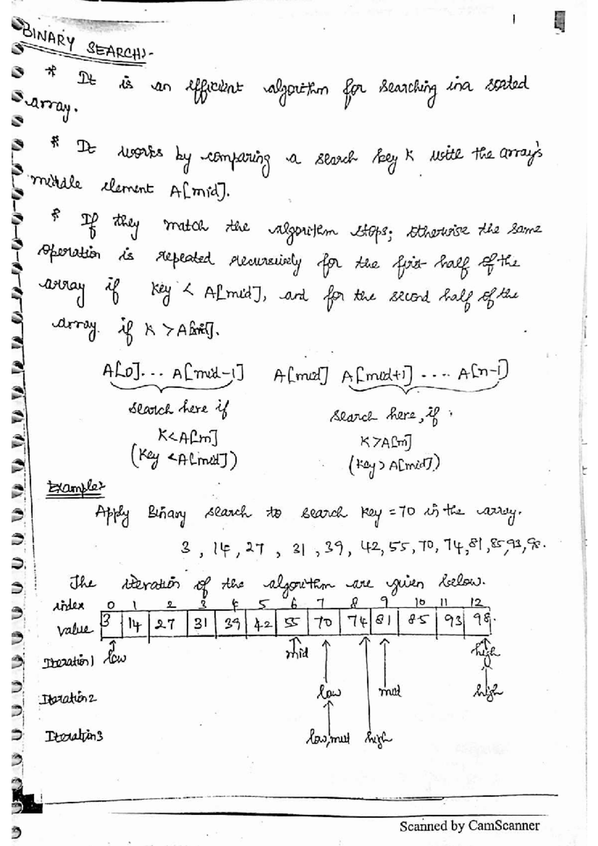 DAA Module 2 Notes: Binary Search and Quick Sort Algorithms - Studocu