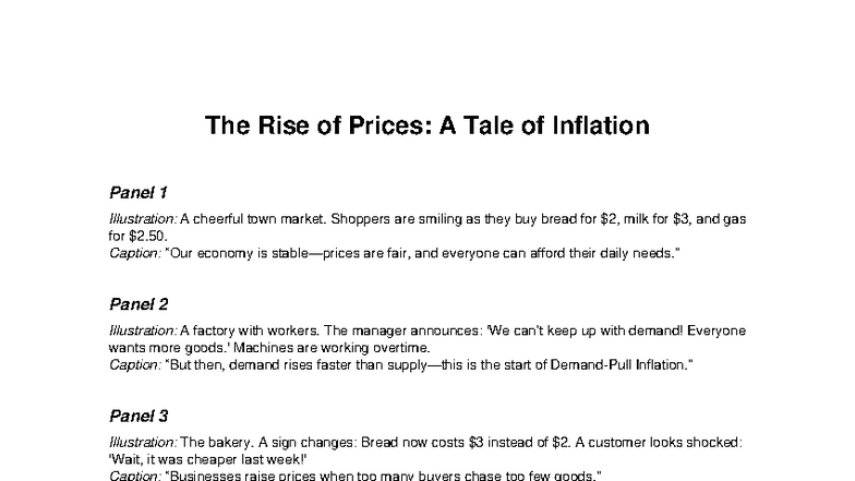 Inflation Comic Strip: Understanding Price Rises and Effects - Studocu