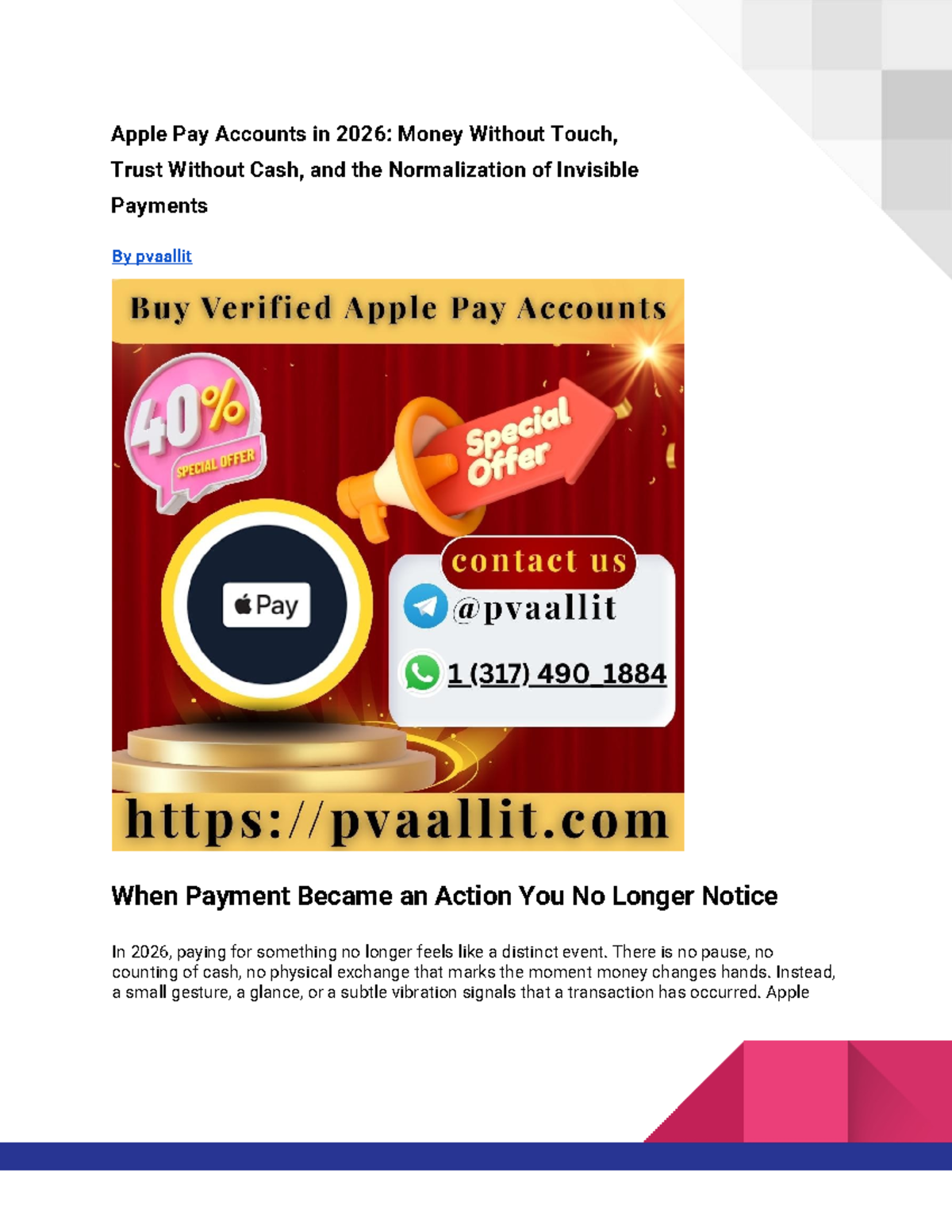 Apple Pay Accounts in 2026: The Future of Invisible Payments - Studocu