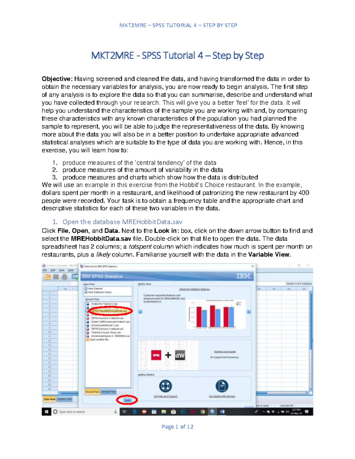 MKT2MRE SPSS Tutorial: Data Analysis Steps and Techniques - Studocu