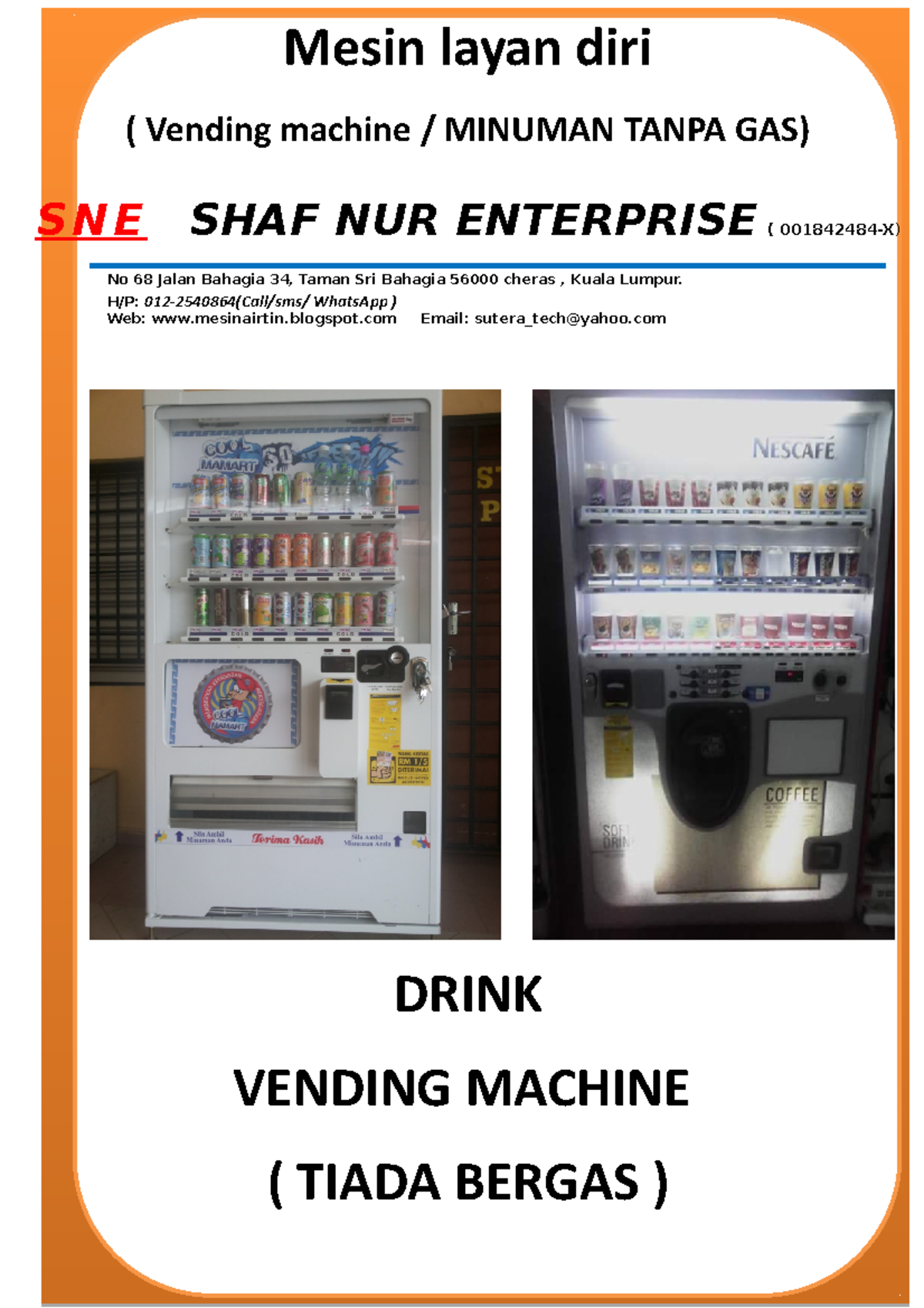 Surat Kebenaran Meletak Vending Machine Surat NO 1 - Mesin layan diri ( Vending machine ...