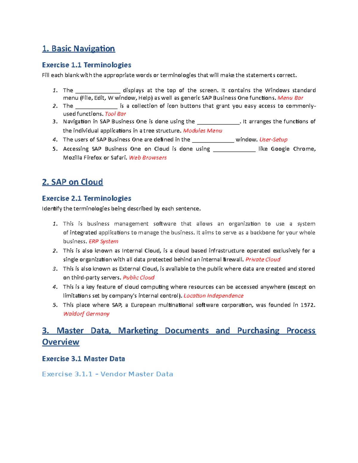 Workbook - LDM Terminologies & Exercises with Answer Key - Studocu