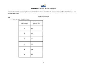 PSY 375 Module One Lab Worksheet - PSY 375 Module One Lab Worksheet ...