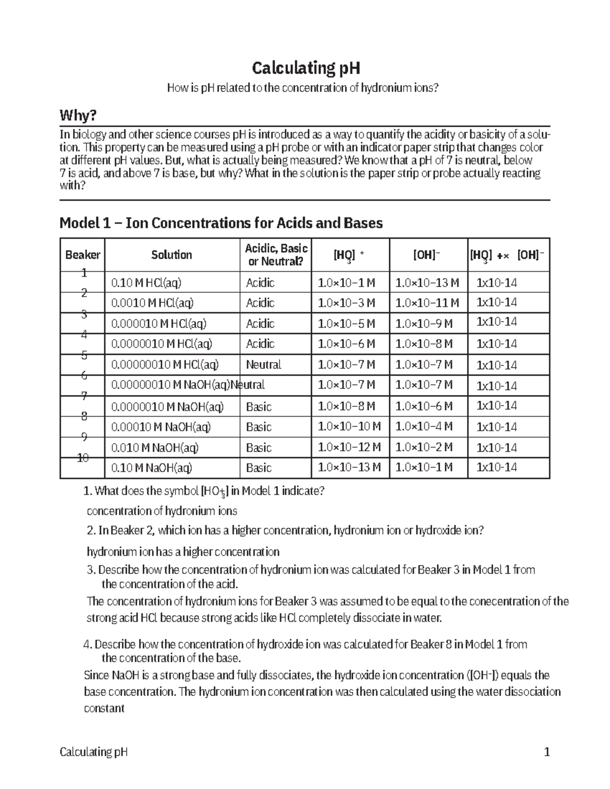 Calculating pH: Understanding Hydronium Ion Concentration in Solutions ...