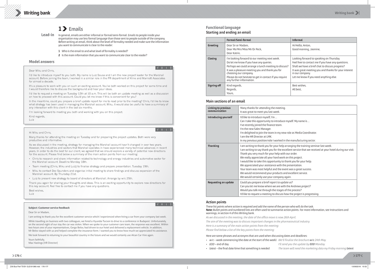 B1 Writing Bank: Formal and Informal Email Guidelines and Examples ...
