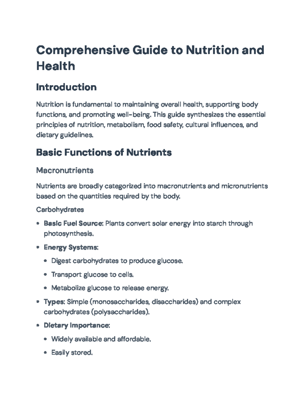 NUTR 101: Essential Nutrition Principles and Health Guidelines Guide ...