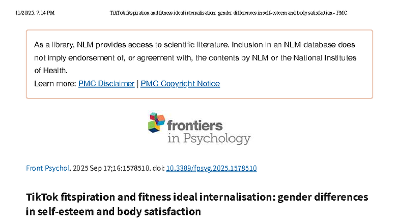 TikTok Fitspiration and Body Satisfaction: Gender Differences in Ideal ...