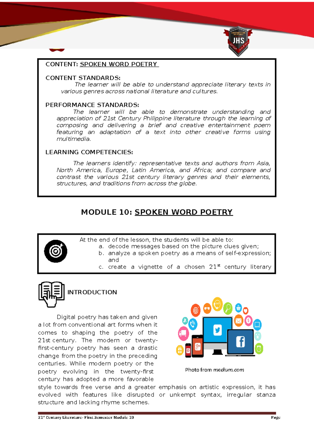Module 10: Spoken Word Poetry in 21st Century Lit (Philippines & World ...