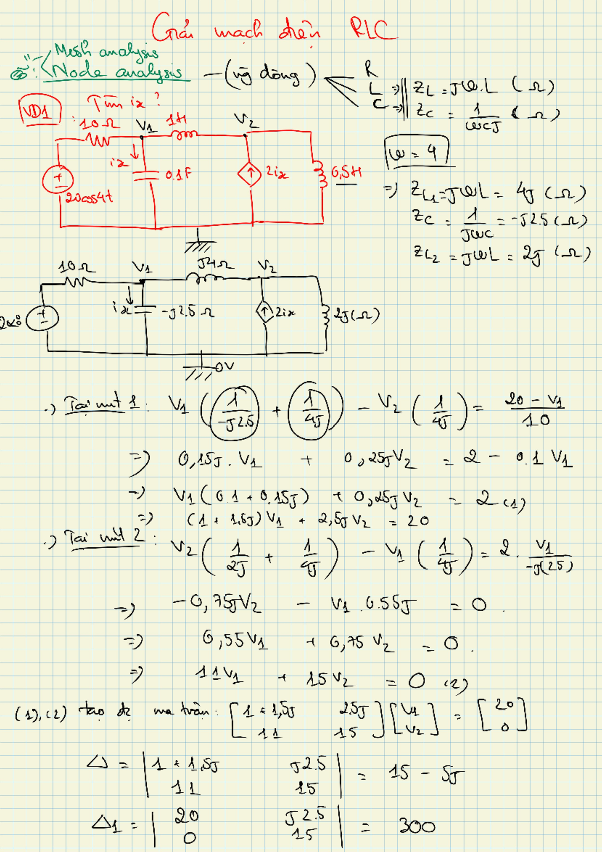 Buổi 2 Mạch điện xoay chiều - Ga mach then RLC Mesh analysis Node ...
