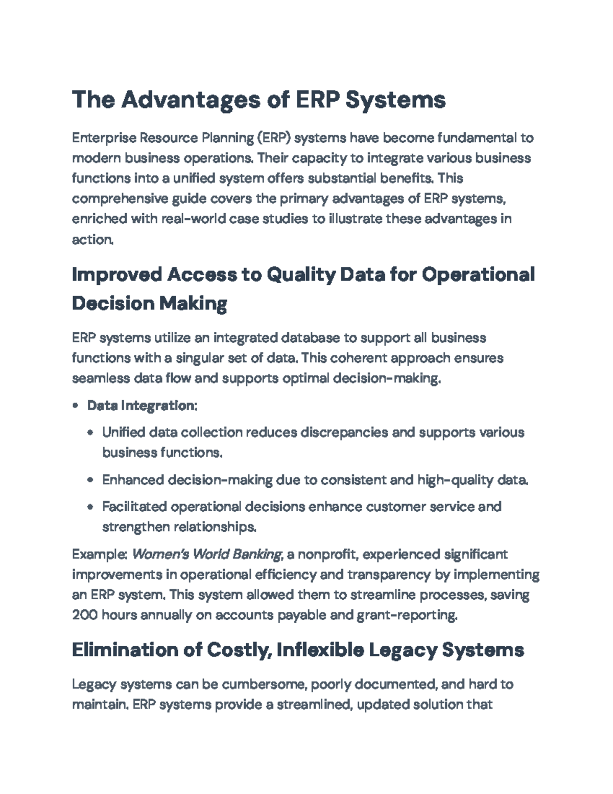 Advantages of ERP Systems: Enhancing Business Efficiency and Growth ...