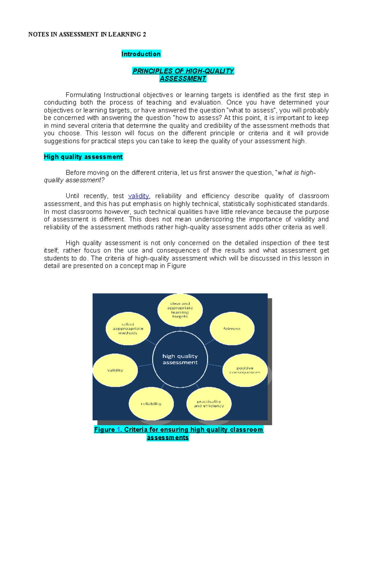 Principles OF HIGH- Quality Assessment - Introduction PRINCIPLES OF HIGH-QUALITY ASSESSMENT ...
