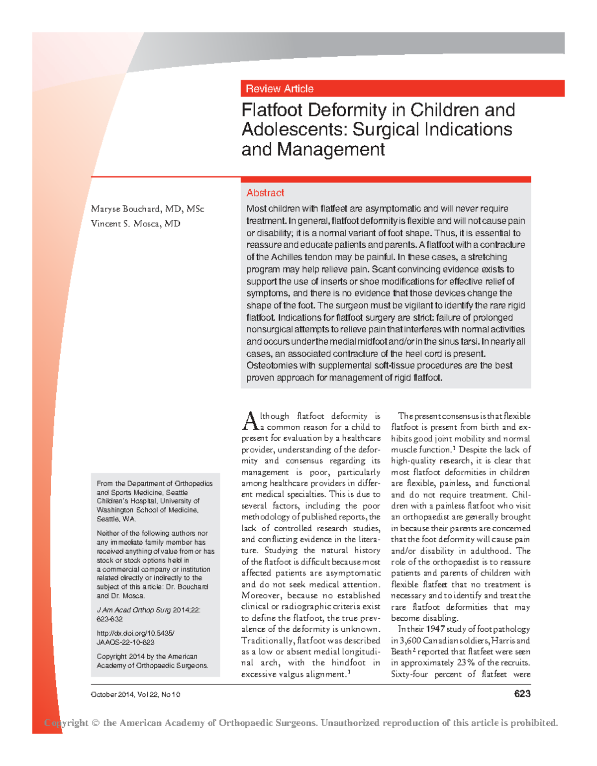 Flatfoot Deformity in Children & Adolescents: Surgical Management ...