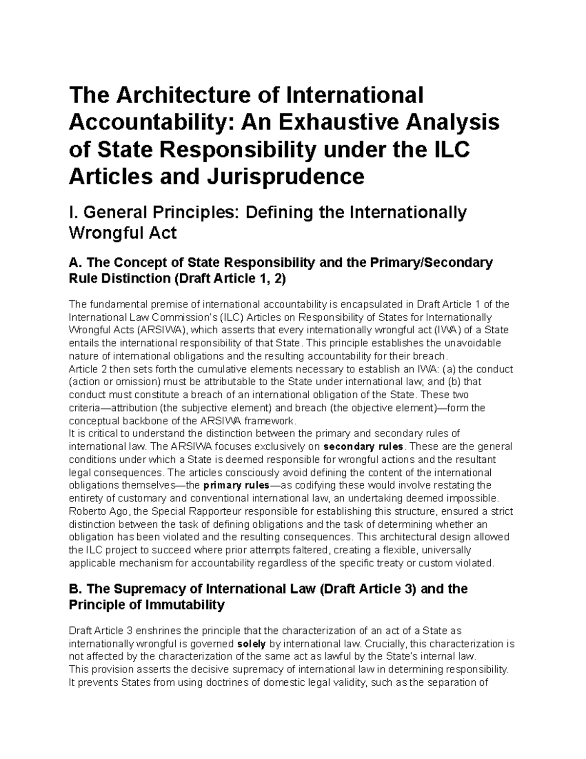 State Responsibility: ILC Articles & Key Case Analyses - Studocu