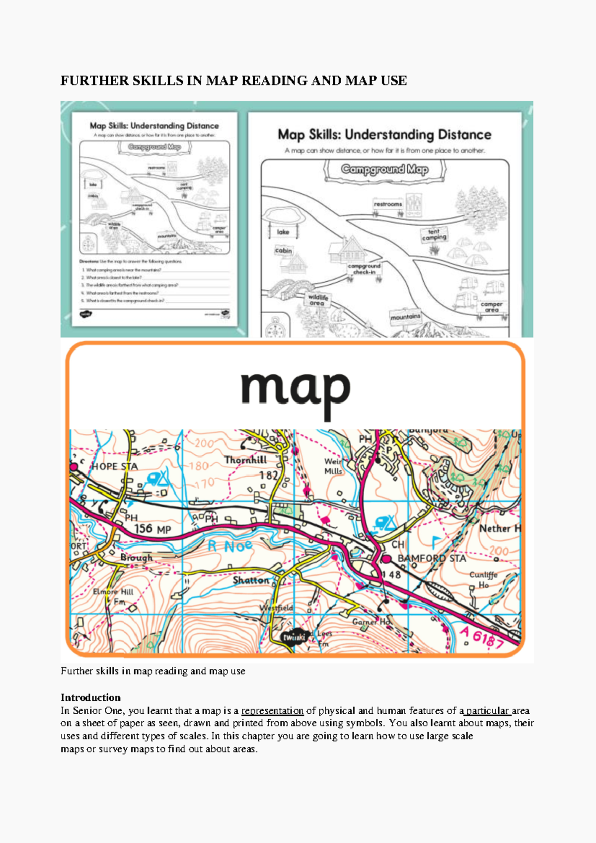 S.3 Further Skills in Map Reading: Understanding Contours and Features ...