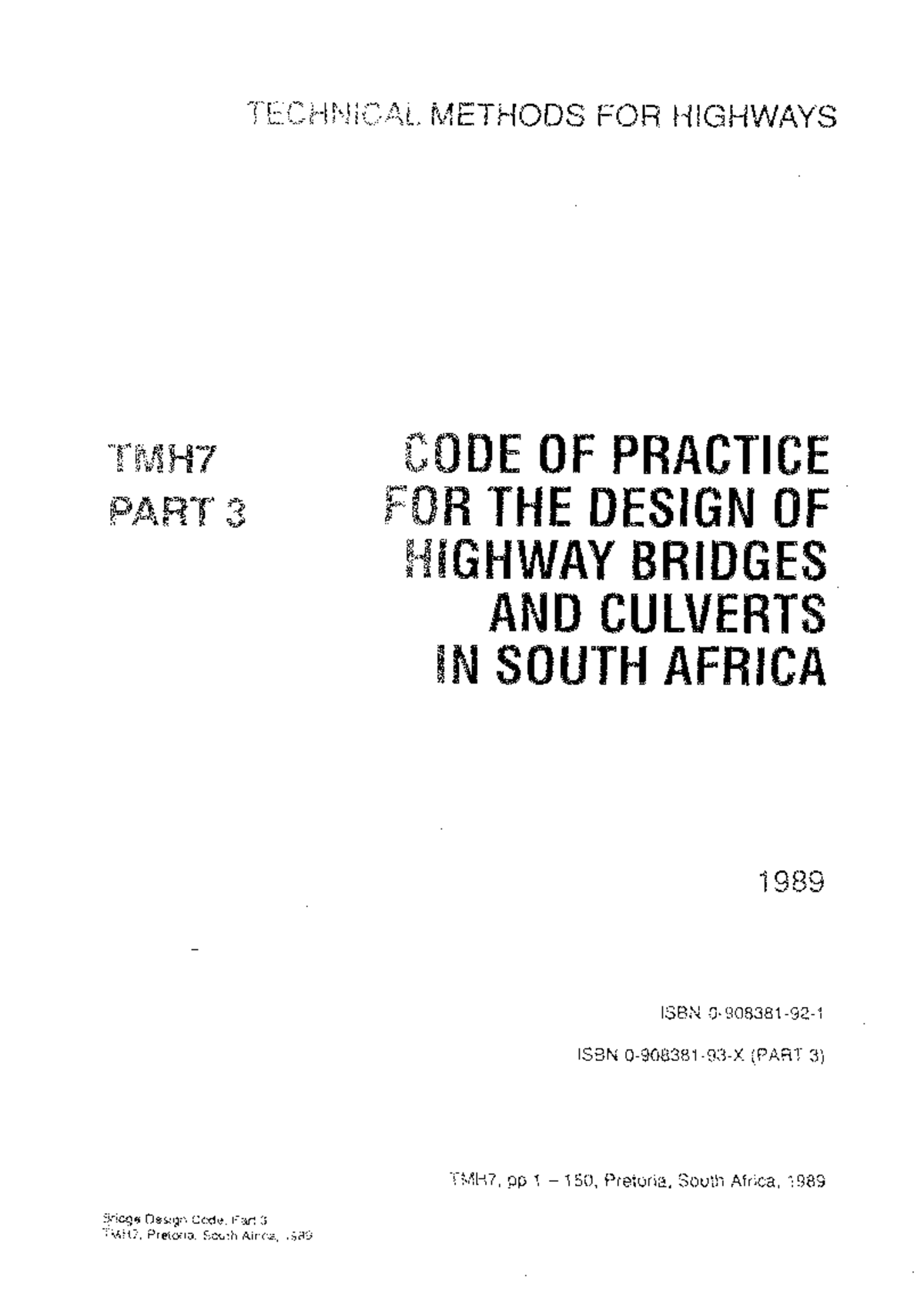 TMH04 - Bridge Design Manual: Code Part 3 Overview - Studocu