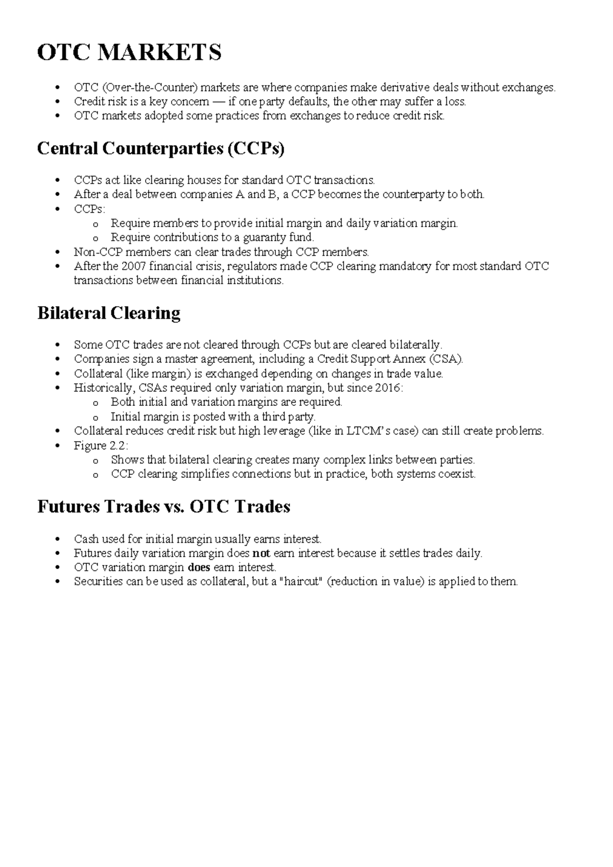 Futures Markets Overview: OTC vs. Futures Trading Dynamics - Studocu